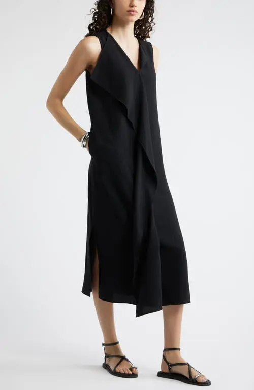 Nordstrom Ruffle Front Sleeveless Dress - Black
