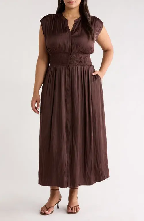 Nordstrom Smocked Waist Maxi Dress - Brown Roast