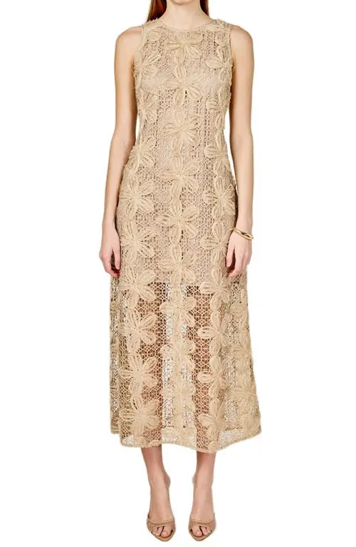 Endless Rose Lacy Sleeveless Dress - Taupe