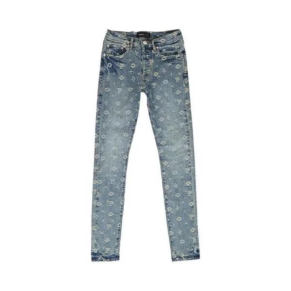PURPLE BRAND Monogram Jacquard Skinny Jeans
