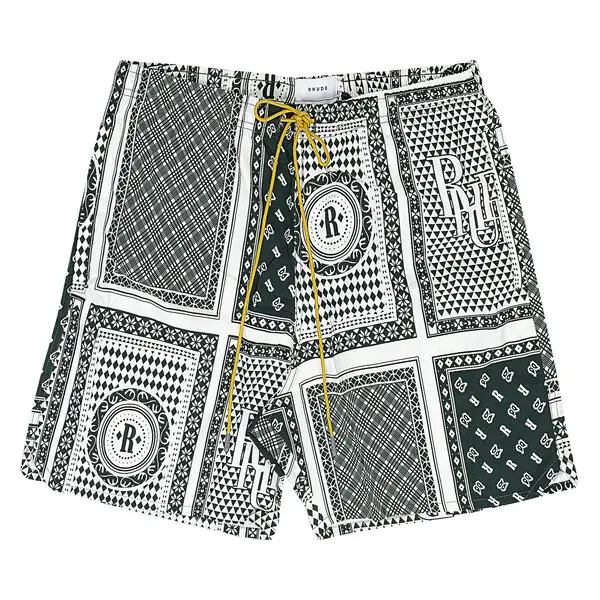 Rhude Bandana Print Swim Trunks - Green