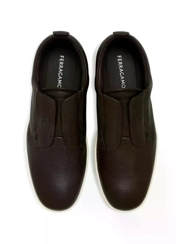 FERRAGAMO Gancini-embossed Leather Sneakers