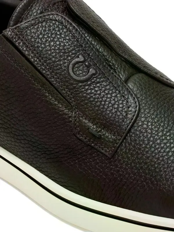 FERRAGAMO Gancini-embossed Leather Sneakers