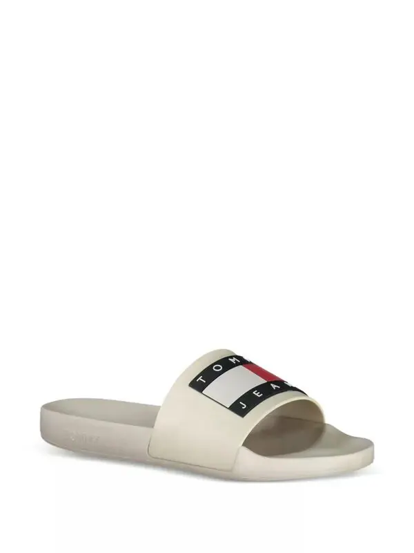 Tommy Hilfiger Logo Patch Slides - Neutrals