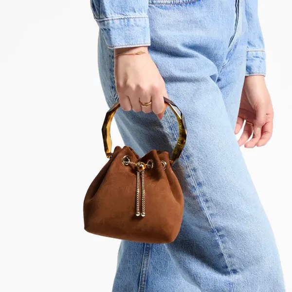 JIMMY CHOO Bon Bon Bucket Bag - Tan/multi/tortoiseshell