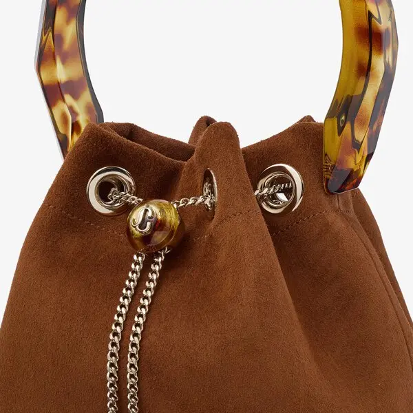 JIMMY CHOO Bon Bon Bucket Bag - Tan/multi/tortoiseshell