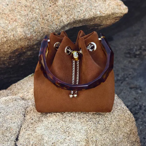 JIMMY CHOO Bon Bon Bucket Bag - Tan/multi/tortoiseshell