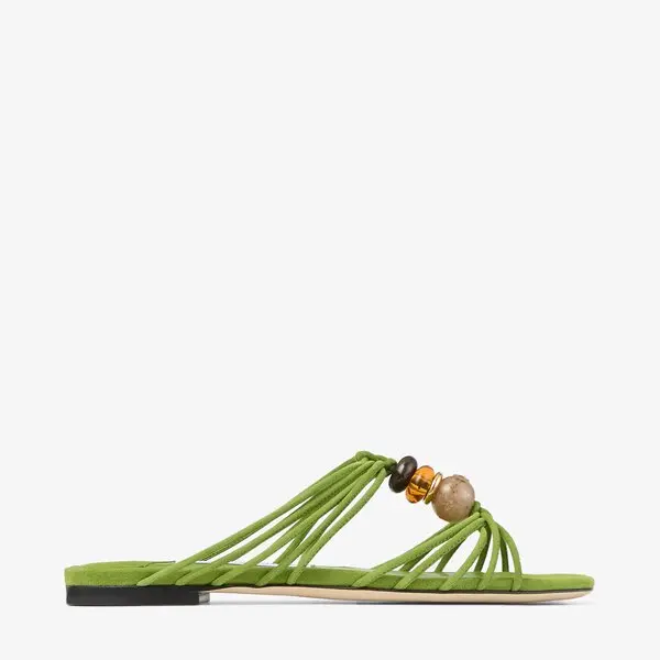 JIMMY CHOO Lova Suede Mules With Beads - Clover Mix