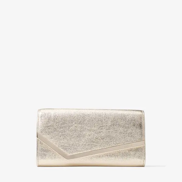 JIMMY CHOO Emmie Clutch Bag - Platinum Ice/light Gold