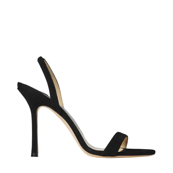 JIMMY CHOO Jenn 100 Suede Sandals - Black