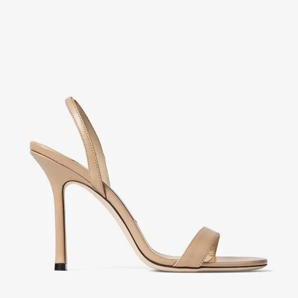 JIMMY CHOO Jenn 100 Nappa Leather Sandals - Chai