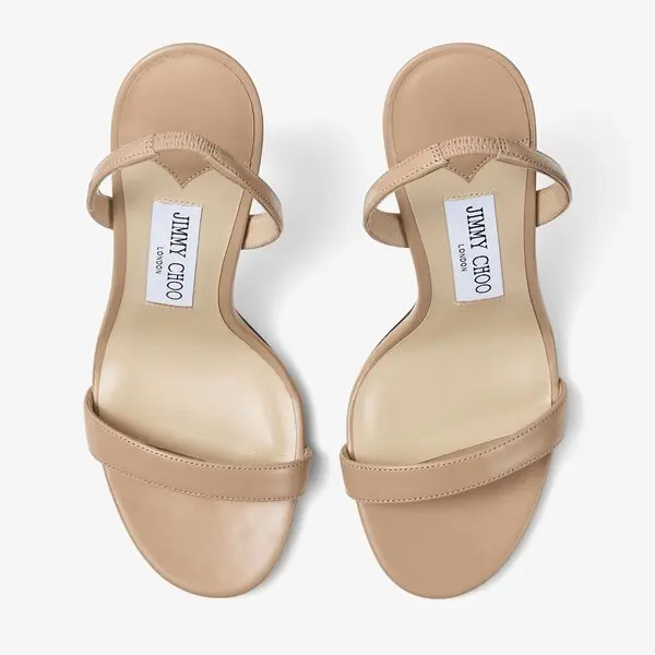 JIMMY CHOO Jenn 100 Nappa Leather Sandals - Chai