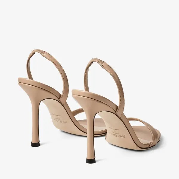 JIMMY CHOO Jenn 100 Nappa Leather Sandals - Chai