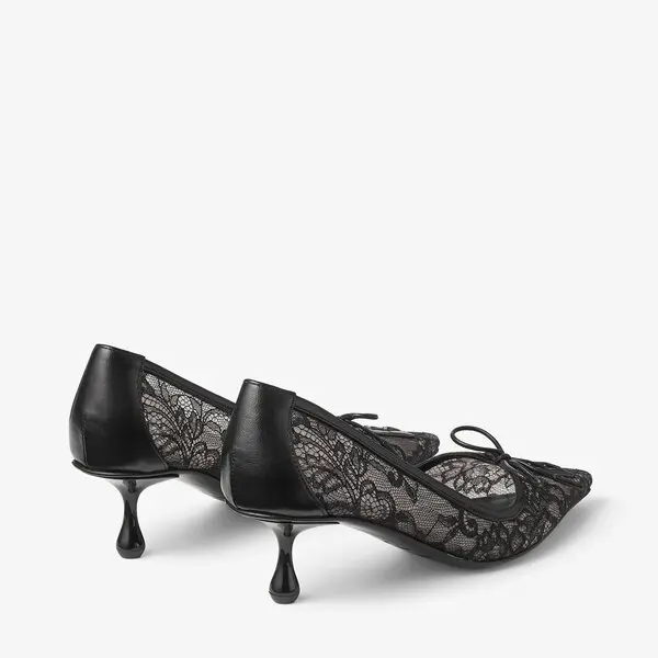 JIMMY CHOO Scarlett 50 Lace Pumps - Black