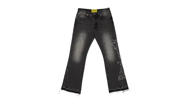 GODSPEED Og Logo Flared Denim Stitched Pant - Grey Wash