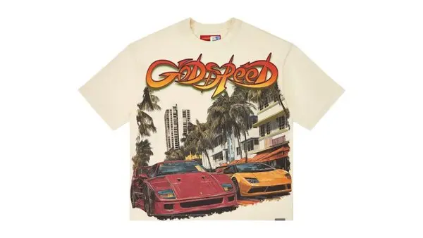 GODSPEED South Beach Drive Miami Superrun T-shirt - Bone