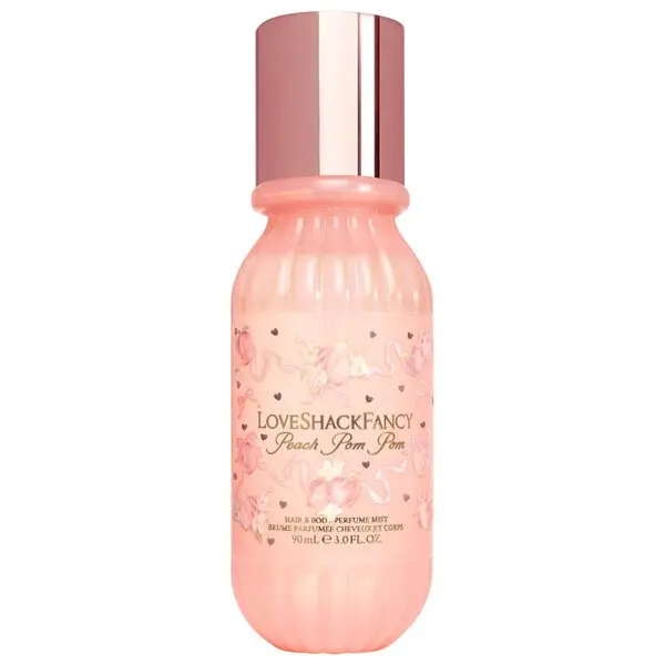 LoveShackFancy Mini Peach Pom Pom Hair & Body Mist - One-color