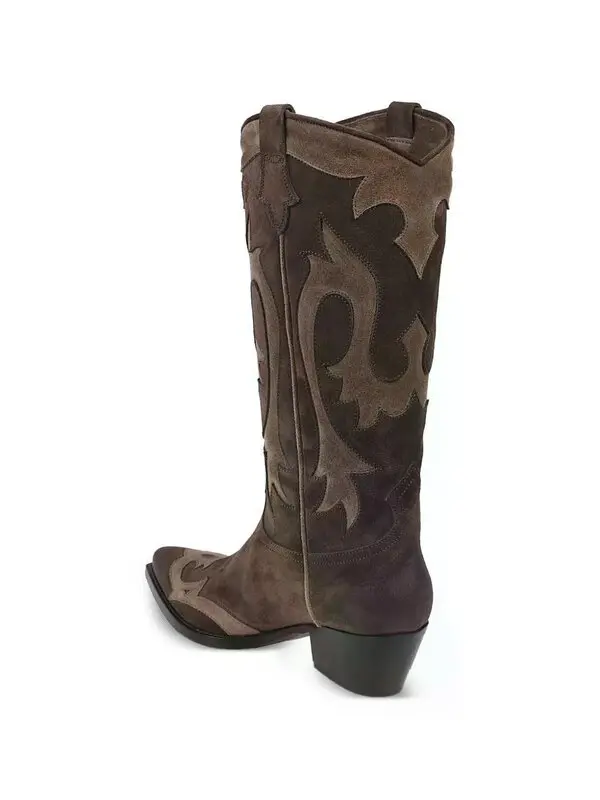 Sartore Panelled Suede Boots - Brown