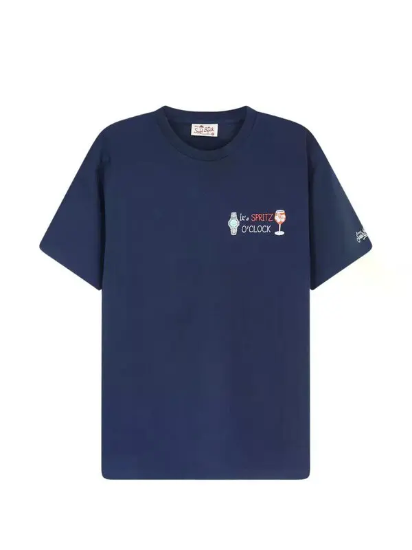 MC2 SAINT BARTH Embroidered-motif T-shirt - Blue