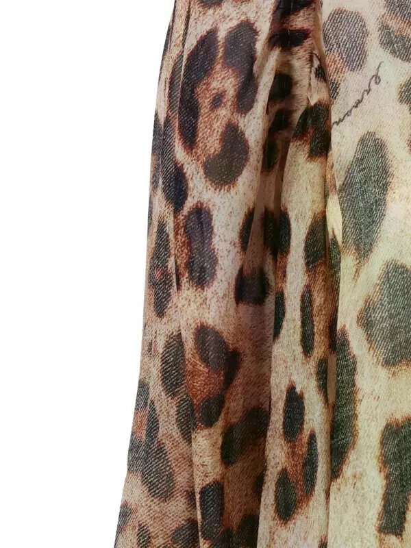 ERMANNO FIRENZE Leopard-print Lace-trim Blouse