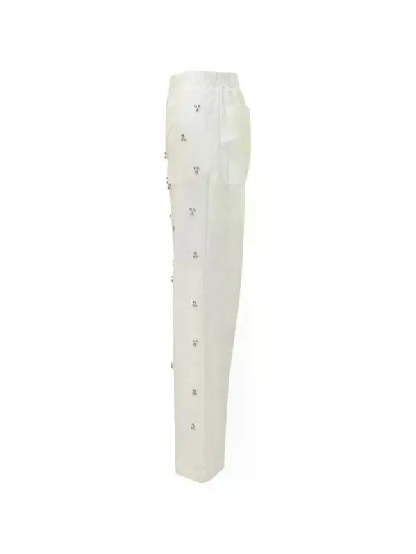 A PAPER KID Crystal-embellished Trousers - White