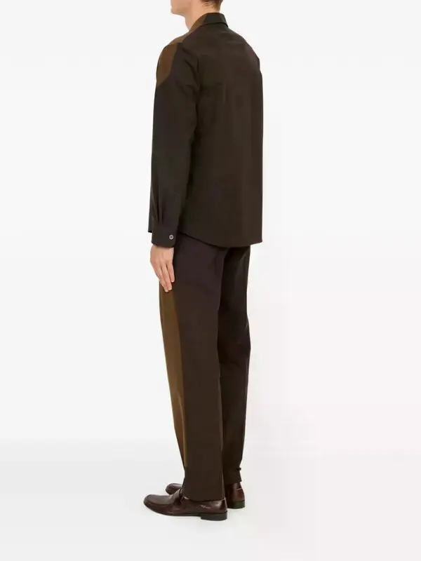 MAISON MARGIELA Two-tone Button-down Patch-pocket Shirt