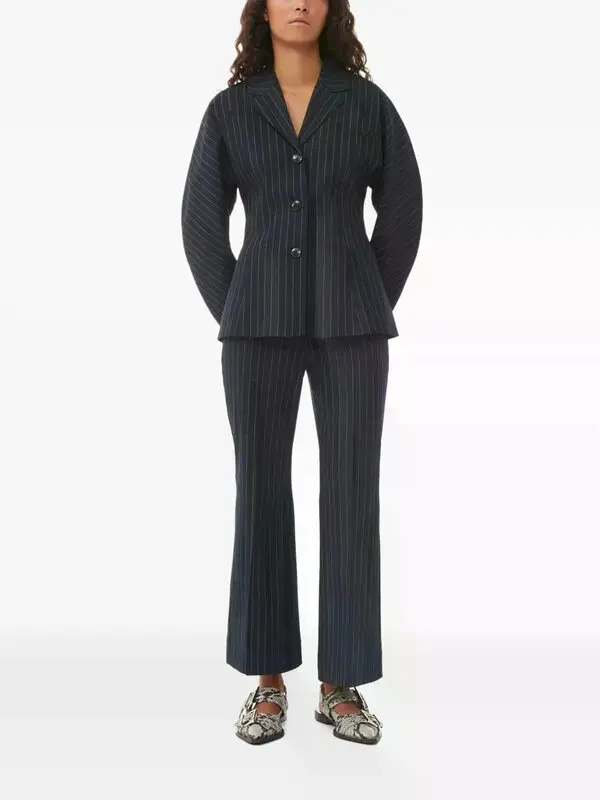GANNI Striped Flared Trousers