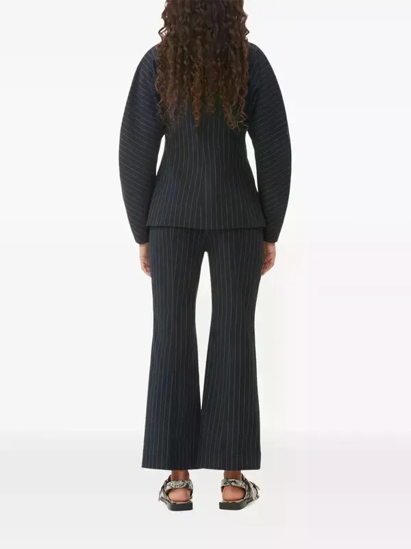 GANNI Striped Flared Trousers