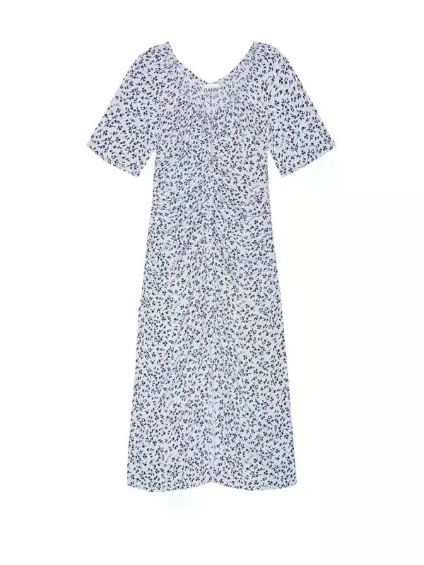 GANNI Heather Midi Dress - Blue