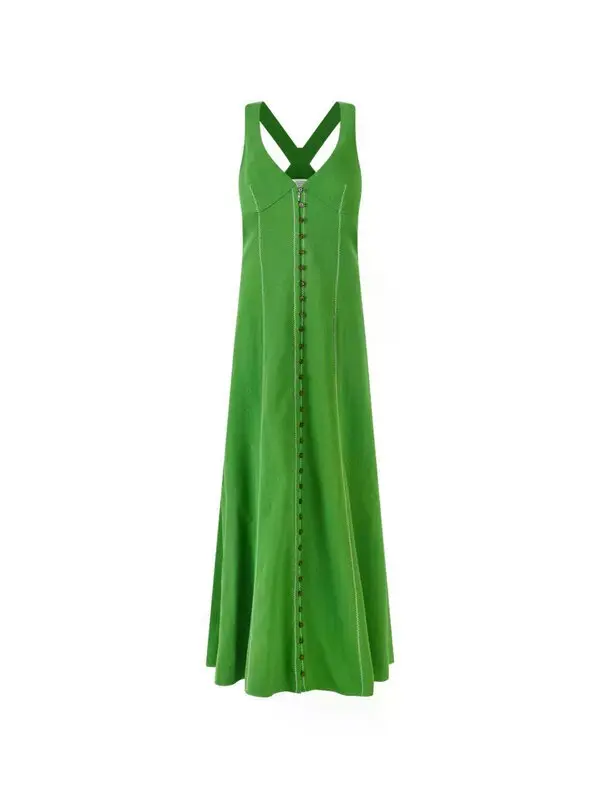 Rosie Assoulin Row, Row, Row Your Buttons Maxi Dress - Green