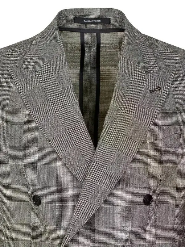 Tagliatore Prince Of Wales Check Double-breasted Blazer - Grey