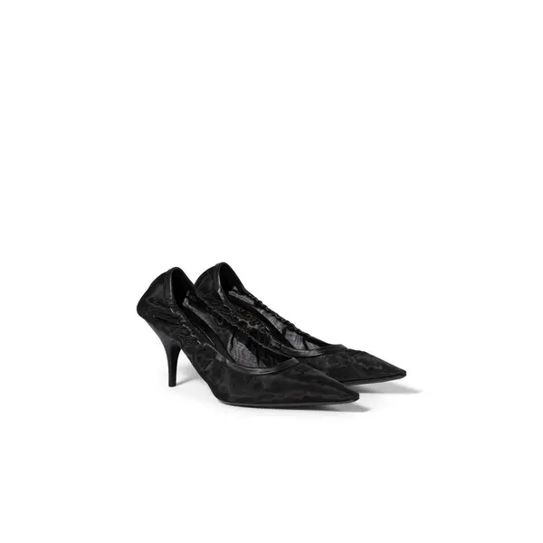 Miu Miu Ruches Mesh Fabric Pumps