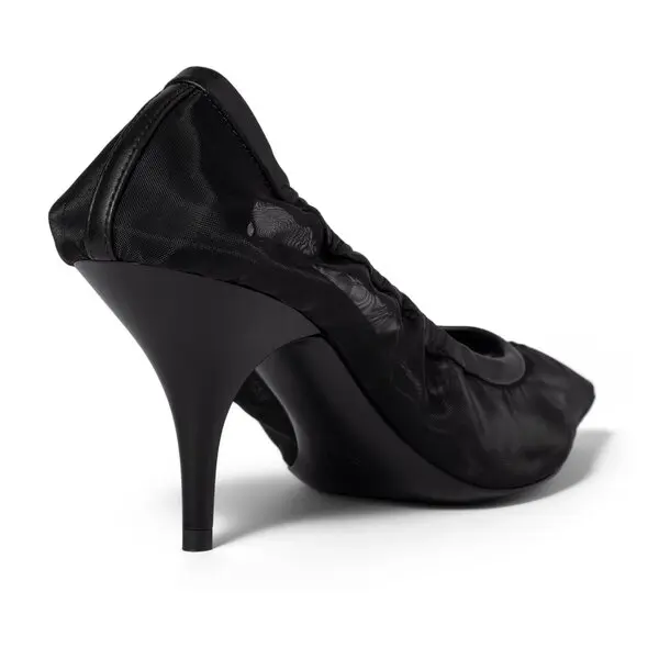 Miu Miu Ruches Mesh Fabric Pumps