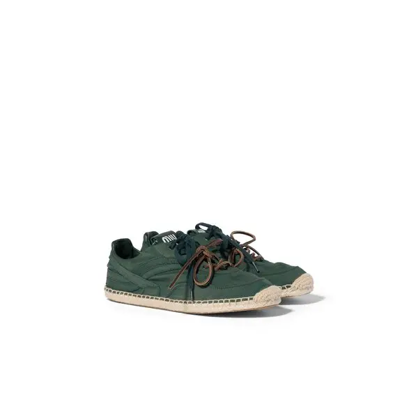 Miu Miu Gymnasium Gabardine Sneakers - Bottle Green