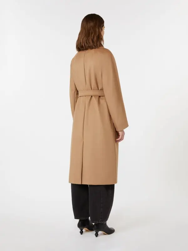 Max Mara Wool Broadcloth Robe Coat - Camel