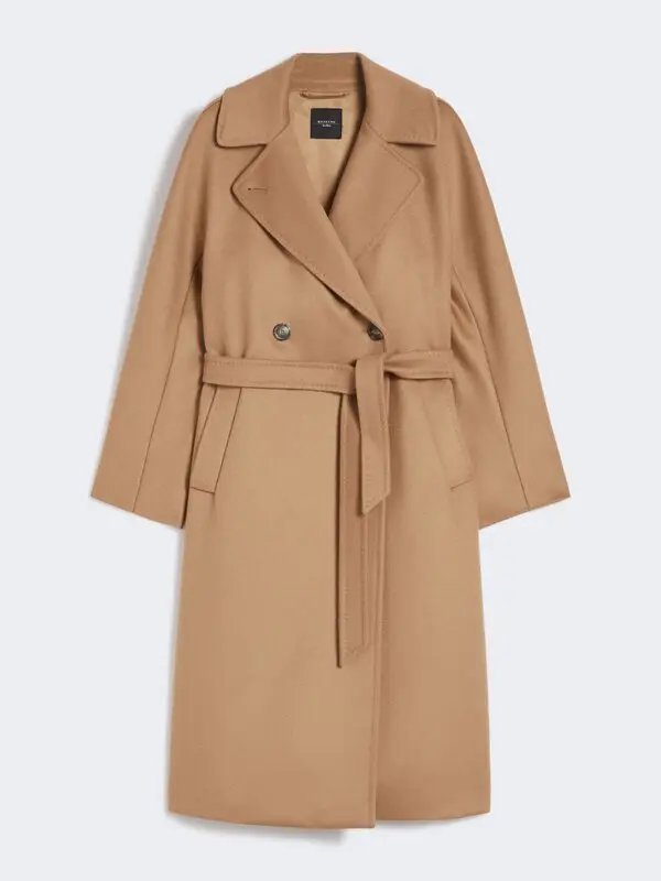 Max Mara Wool Broadcloth Robe Coat - Camel