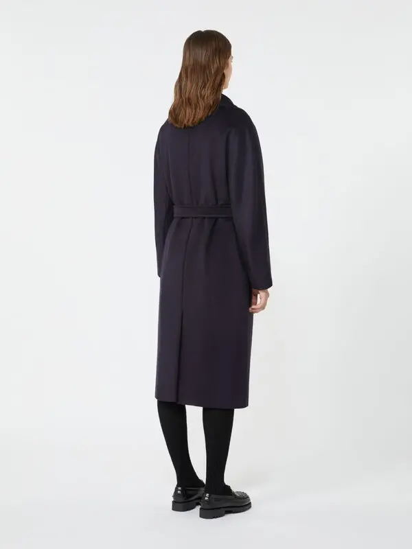Max Mara Wool Broadcloth Robe Coat - Navy