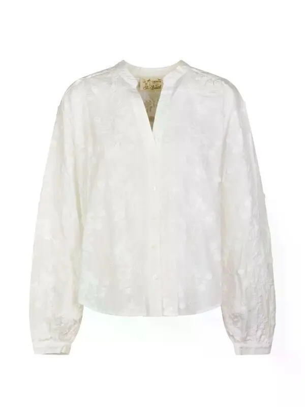 MC2 SAINT BARTH Floral-embroidered Shirt - White