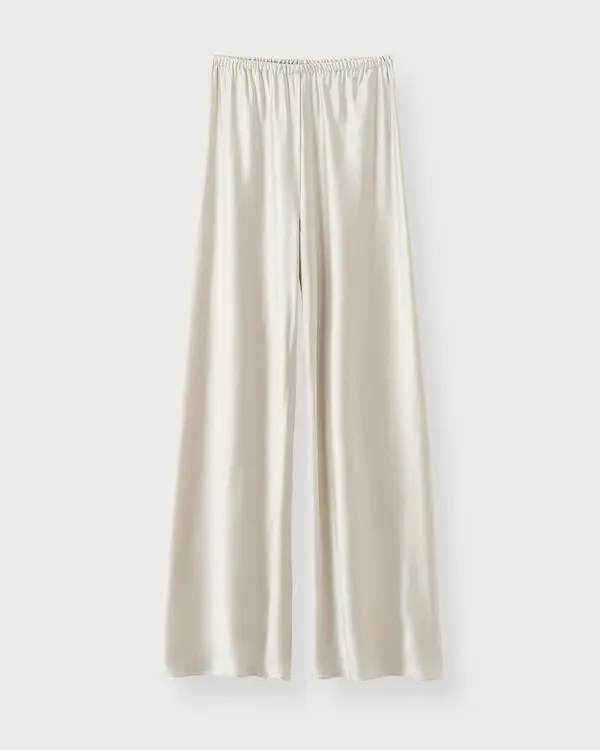 Almada Label Bias Satin Trousers - Vanilla