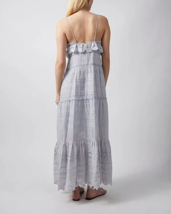 Isabel Marant Étoile Paule" Organic Cotton Lace Maxi Dress - Light Blue
