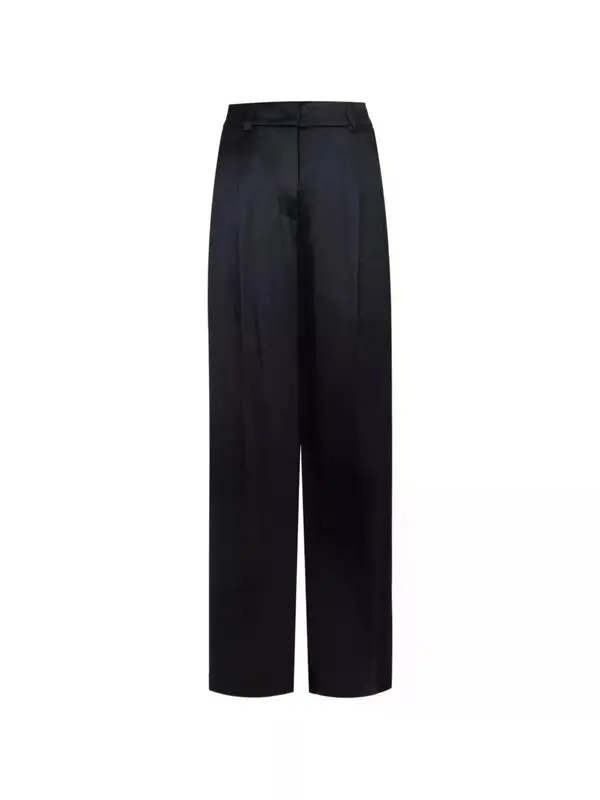 Peserico Satin Wide-leg Trousers - Blue