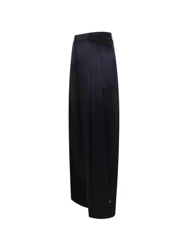 Peserico Satin Wide-leg Trousers - Blue