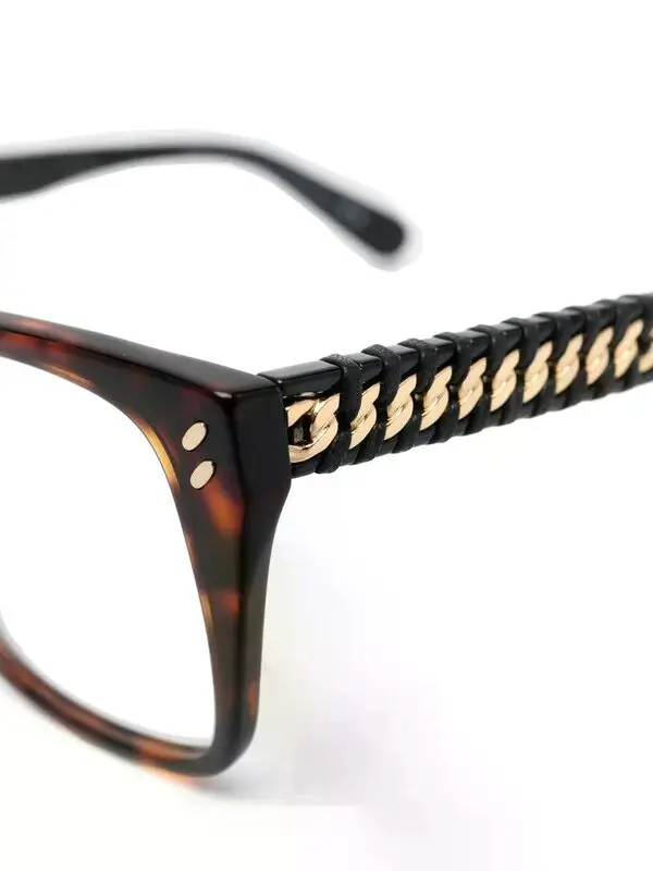 Stella McCartney Square Frame Glasses With Woven Arms