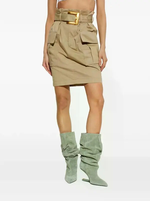 Balmain Belted Cargo-pocket Mini Skirt