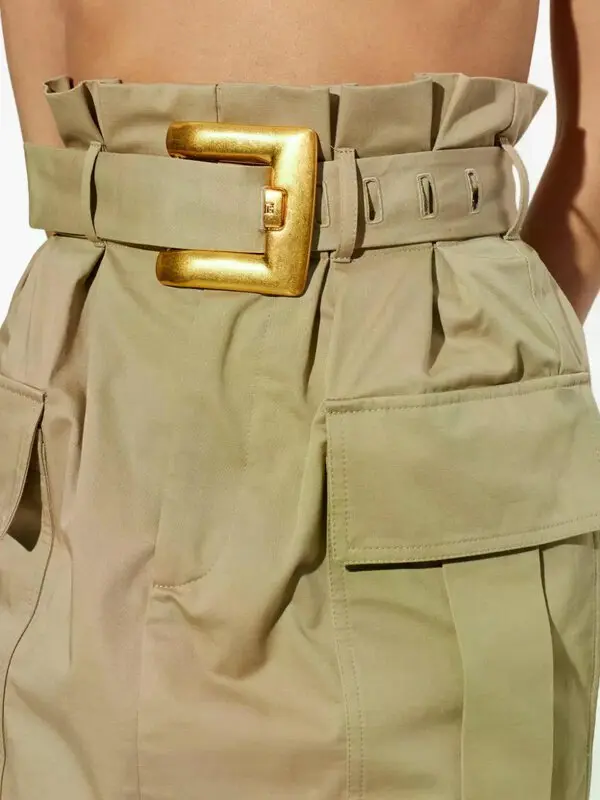 Balmain Belted Cargo-pocket Mini Skirt