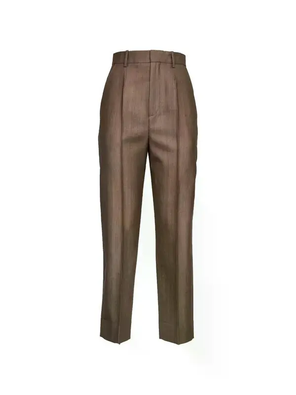 Victoria Beckham Pressed-crease Tailored Trousers - Brown
