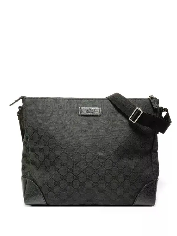 Gucci 1990-2010s Gg Canvas Shoulder Bag - Black