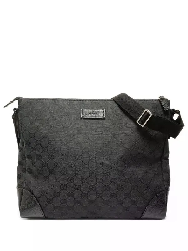 Gucci 1990-2010s Gg Canvas Shoulder Bag - Black