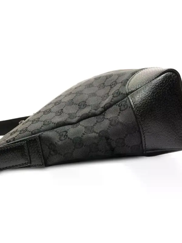 Gucci 1990-2010s Gg Canvas Shoulder Bag - Black
