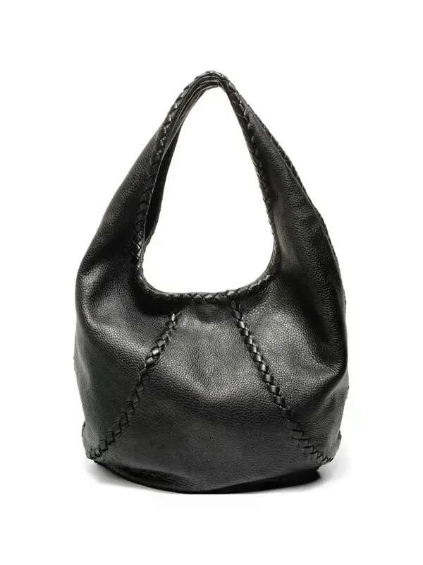 Bottega Veneta 2000-2010s Intrecciato Cervo Hobo Bag - Black